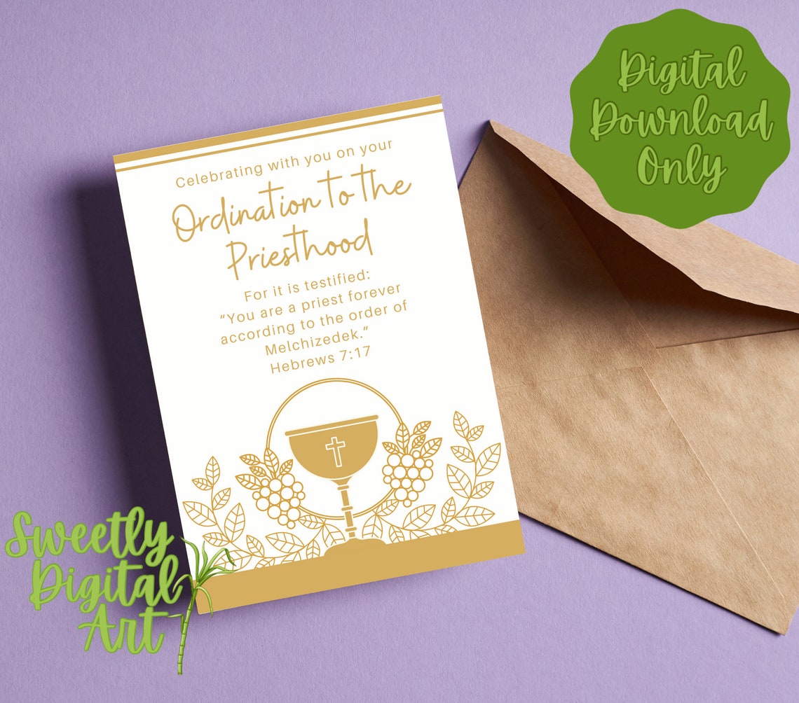 Priest Ordination Day Card Instant Download Printable Card for a New ...