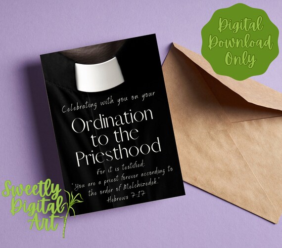 Priest Ordination Day Card Instant Download Printable Card | Etsy