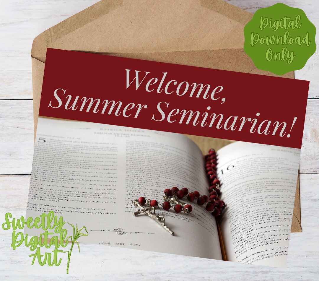 Welcome Summer Seminarian Card - Instant Download - Printable Card for ...