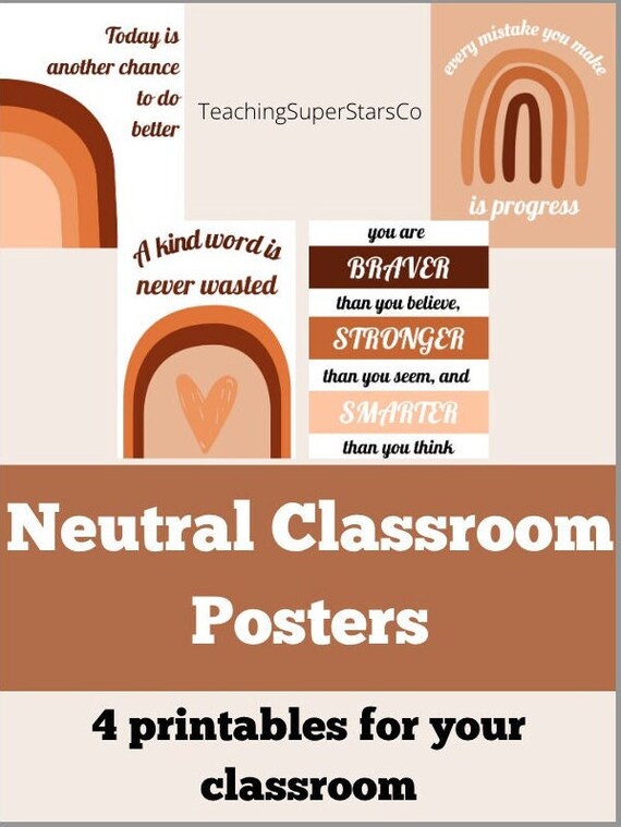 Printable Neutral Classroom Posters | Etsy Canada