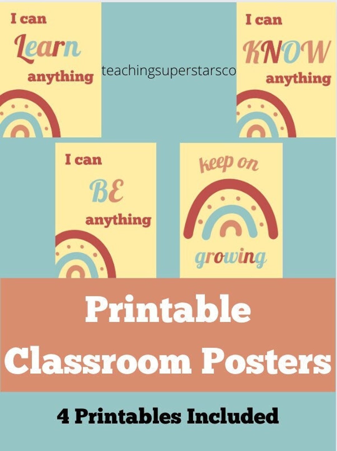 Printable Classroom Posters - Yellow, Rust, Teal - Etsy