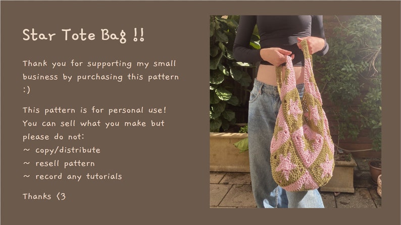 Crochet Star Tote Bag ~ PATTERN - Etsy