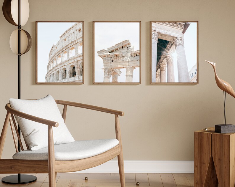 Roman Architecture Minimalist Wall Art Set of 3 Digital Prints ...