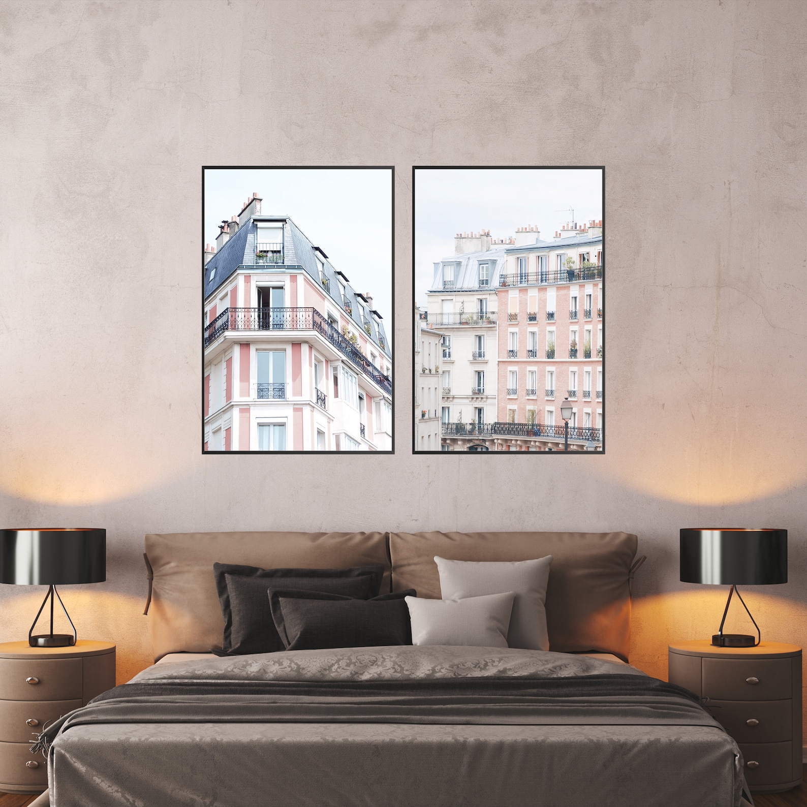 European Pastel Facades Digital Prints Set of 2 - Instant Download Wall ...