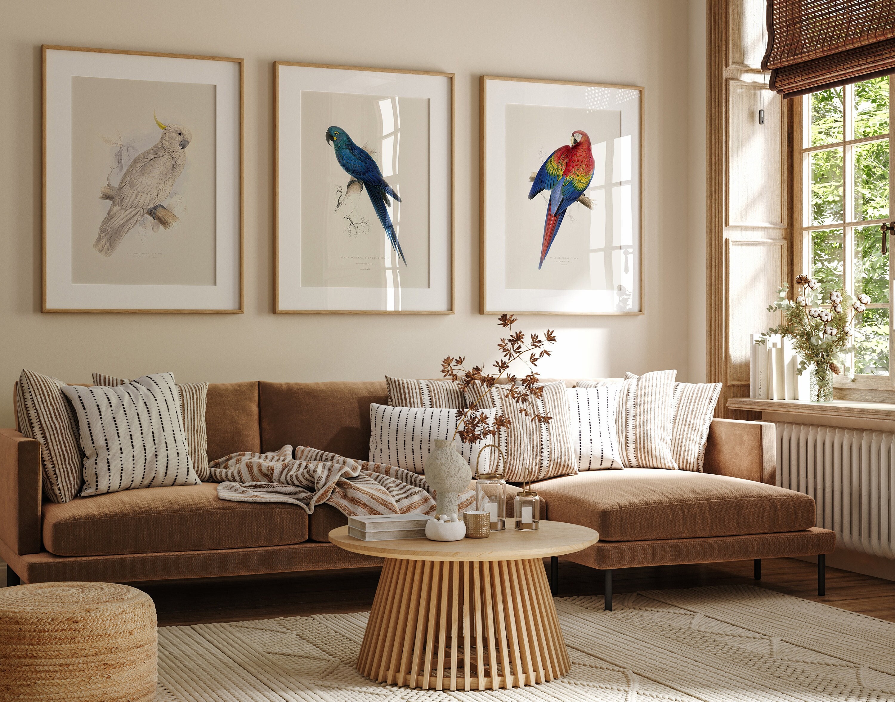 Set of 3 Parrot Posters, Parrot Poster, Beach Decor, Vintage Wall Art ...