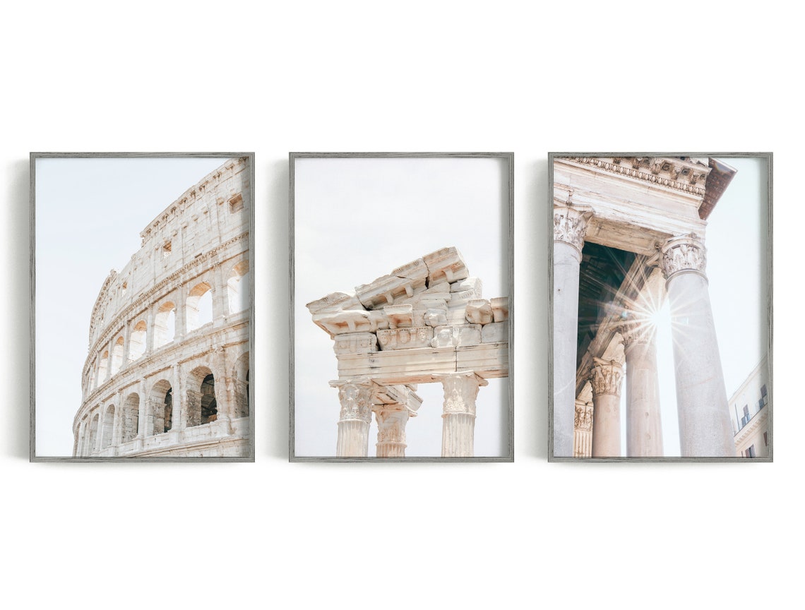 Roman Architecture Minimalist Wall Art Set of 3 Digital Prints ...
