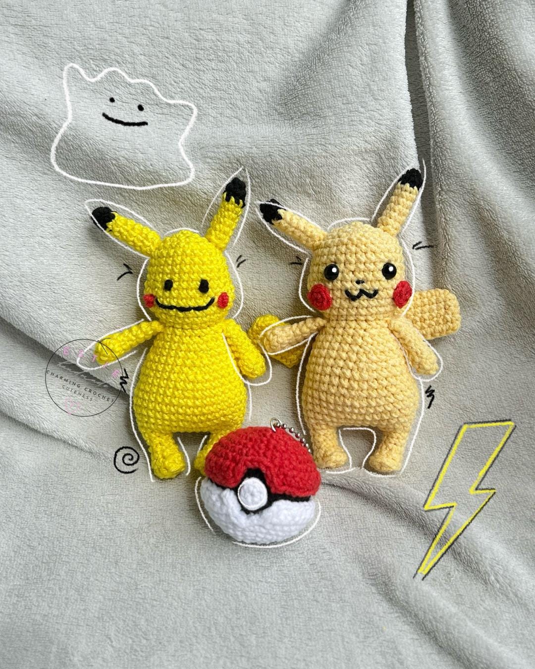 Pika Monster Amigurumi Crochet Pattern – Cute Electric Mouse Plush, Almost No-sew, Easy DIY Toy ...