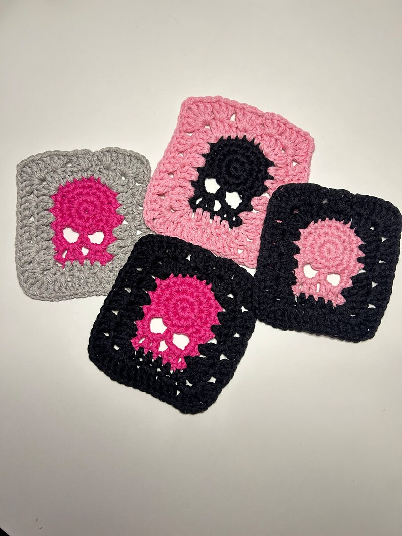 Skull Granny Square Crochet PDF PATTERN Unique Crochet Granny Square ...