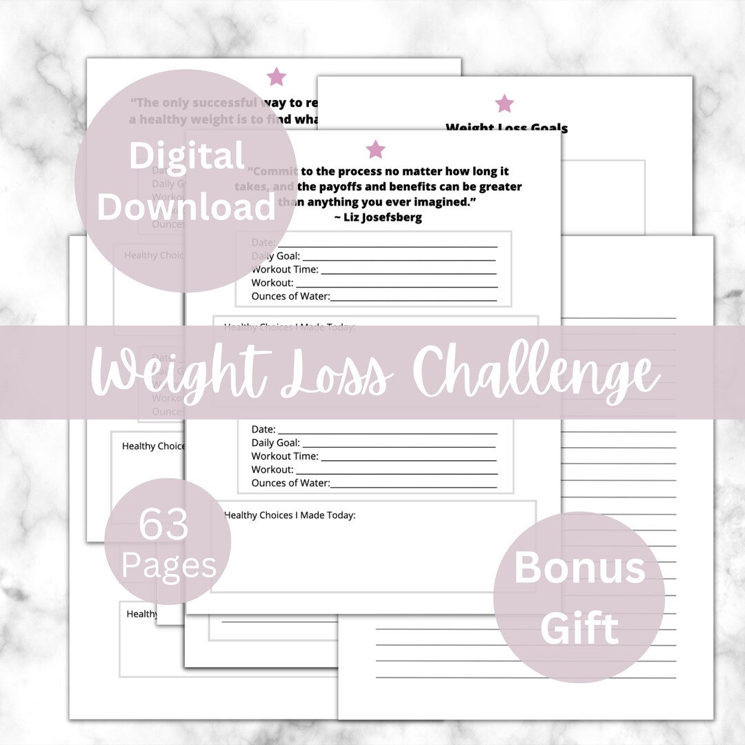 Printable 90 Day Weight Loss Planner, Digital Download Fitness Planner ...