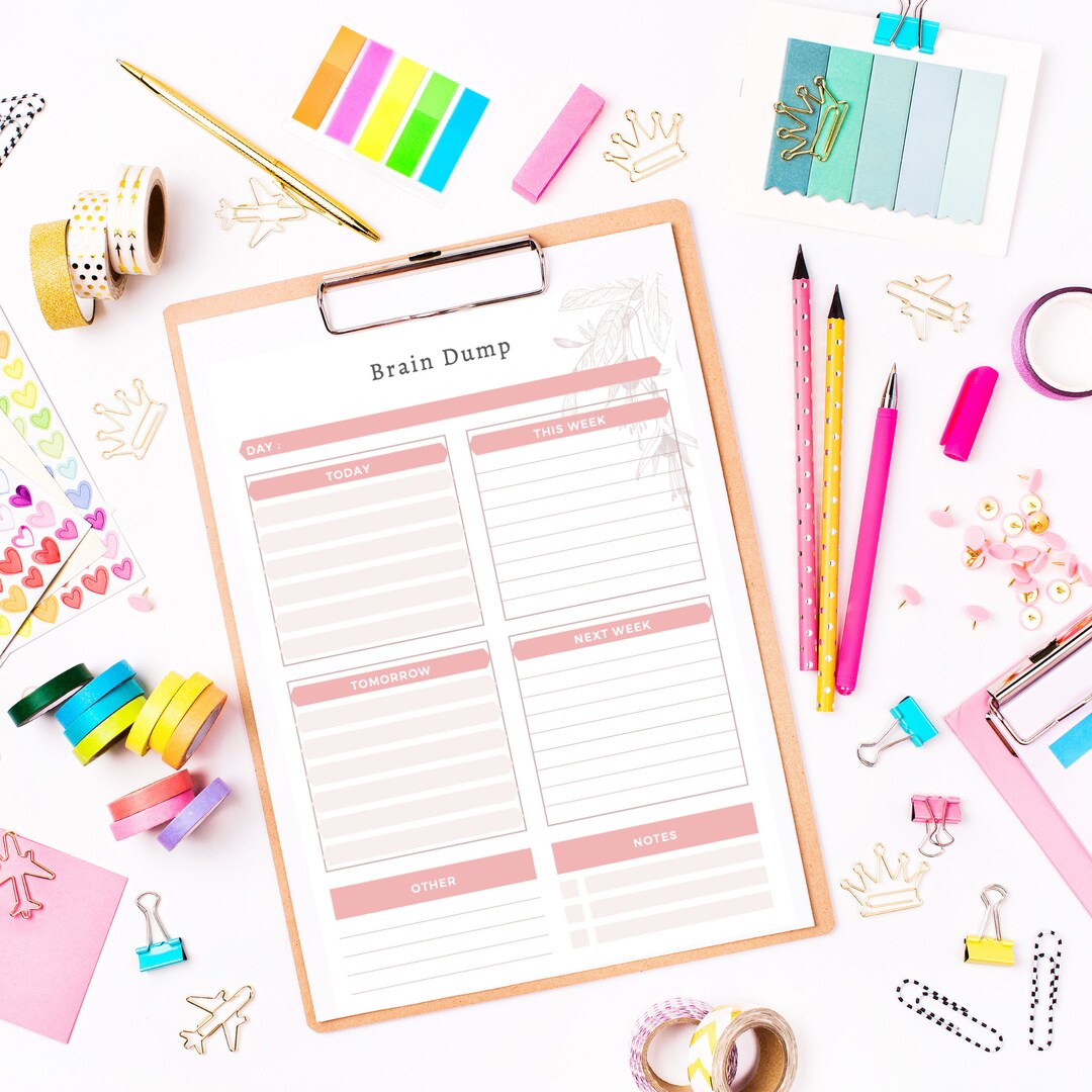 Brain Dump Printable Thought Organizer, Printable PDF, Brainstorm ...
