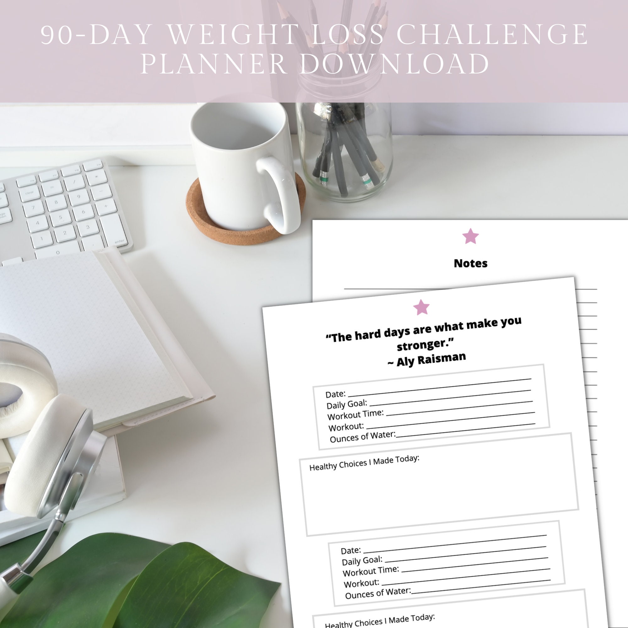 Printable 90 Day Weight Loss Planner, Digital Download Fitness Planner ...