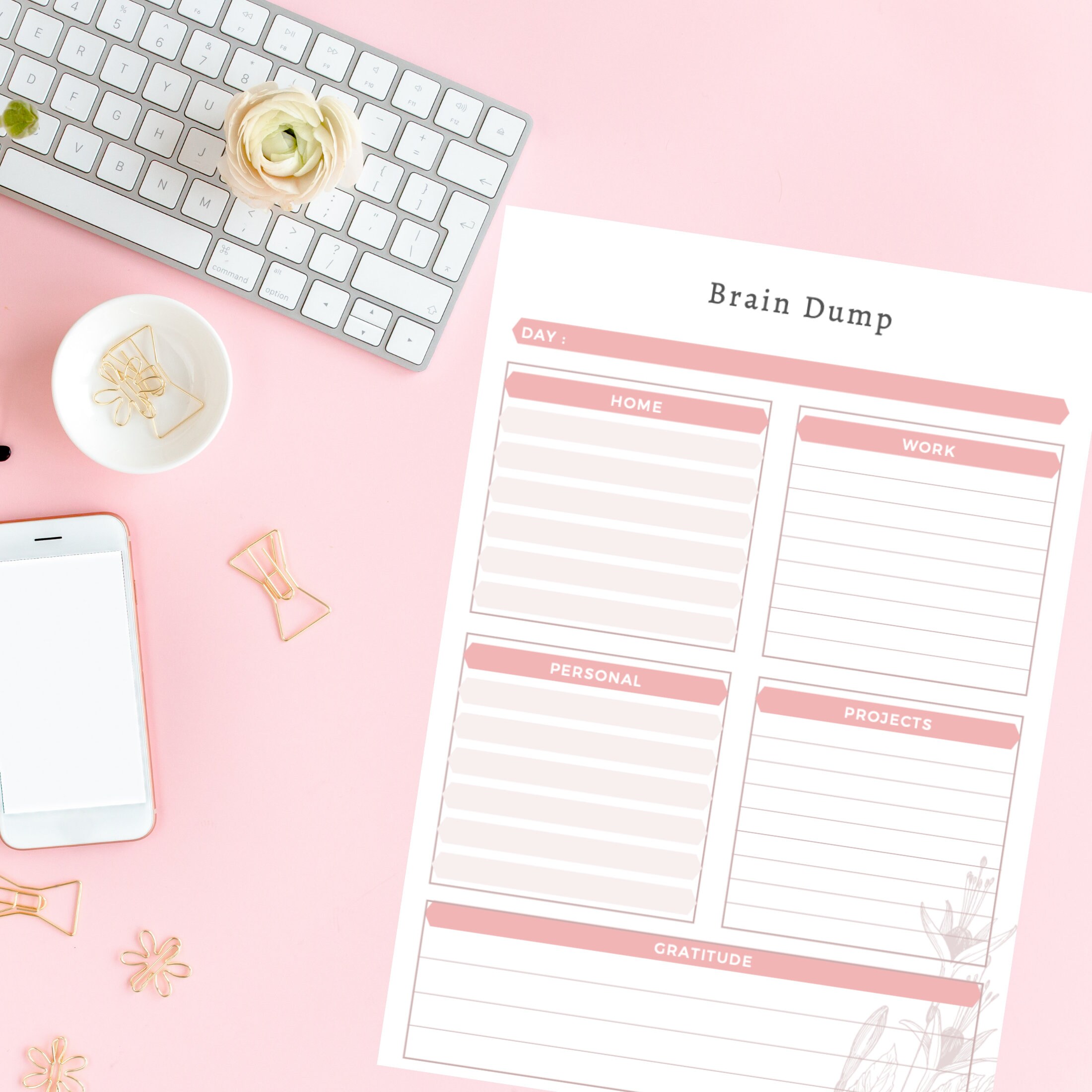 Brain Dump Printable Thought Organizer, Printable PDF, Brainstorm ...