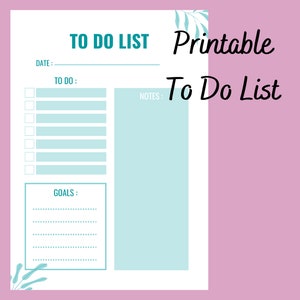 Printable Download to Do List to Do List Printable, Daily to Do List ...