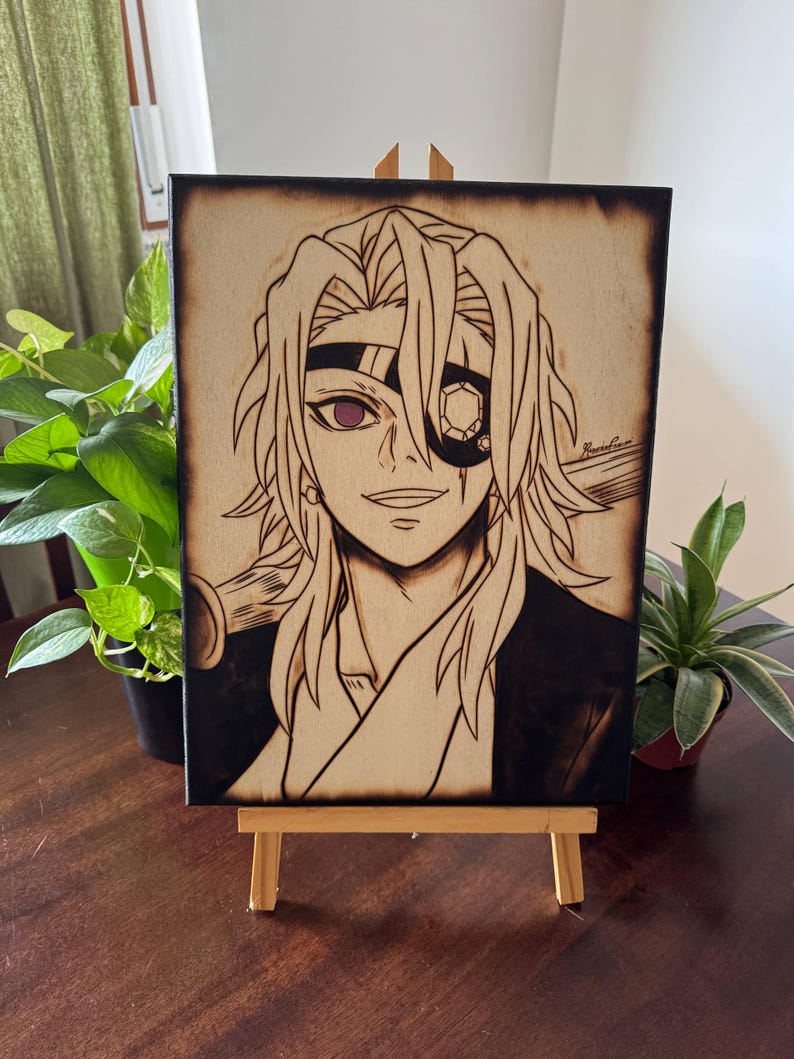 Tengen Uzui Hand-burned & Colored Wood Art - Demon Slayer - Sound ...