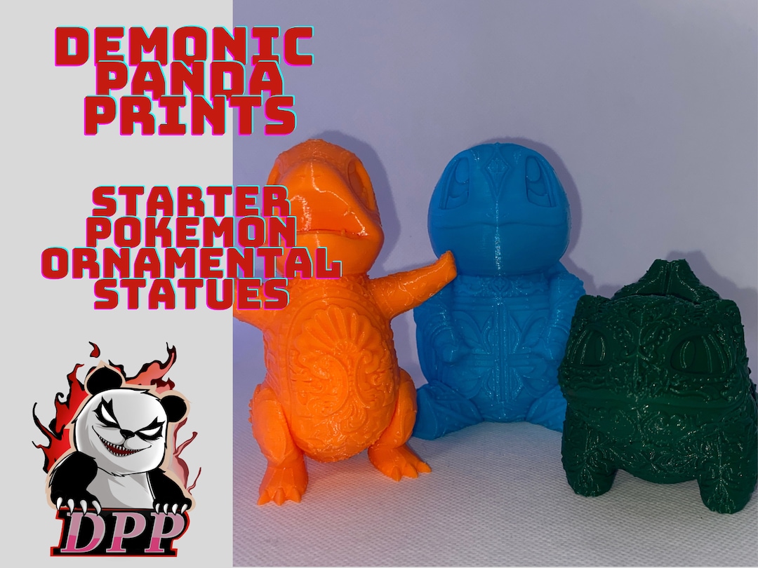 Ornamental 1st Gen Starter Pokémon Set- 3D Printed - SQUIRTLE ...