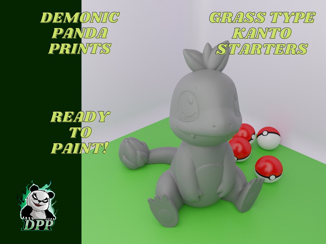 Grass Type Charmander Mashup Pokemon Figure Resin Unpainted Miniature ...