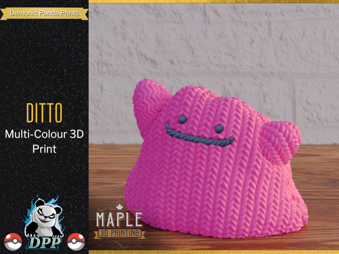 Knitted DITTO - Multi-colour Pokemon 3D Print | Desk Fidget Toy - FULL ...