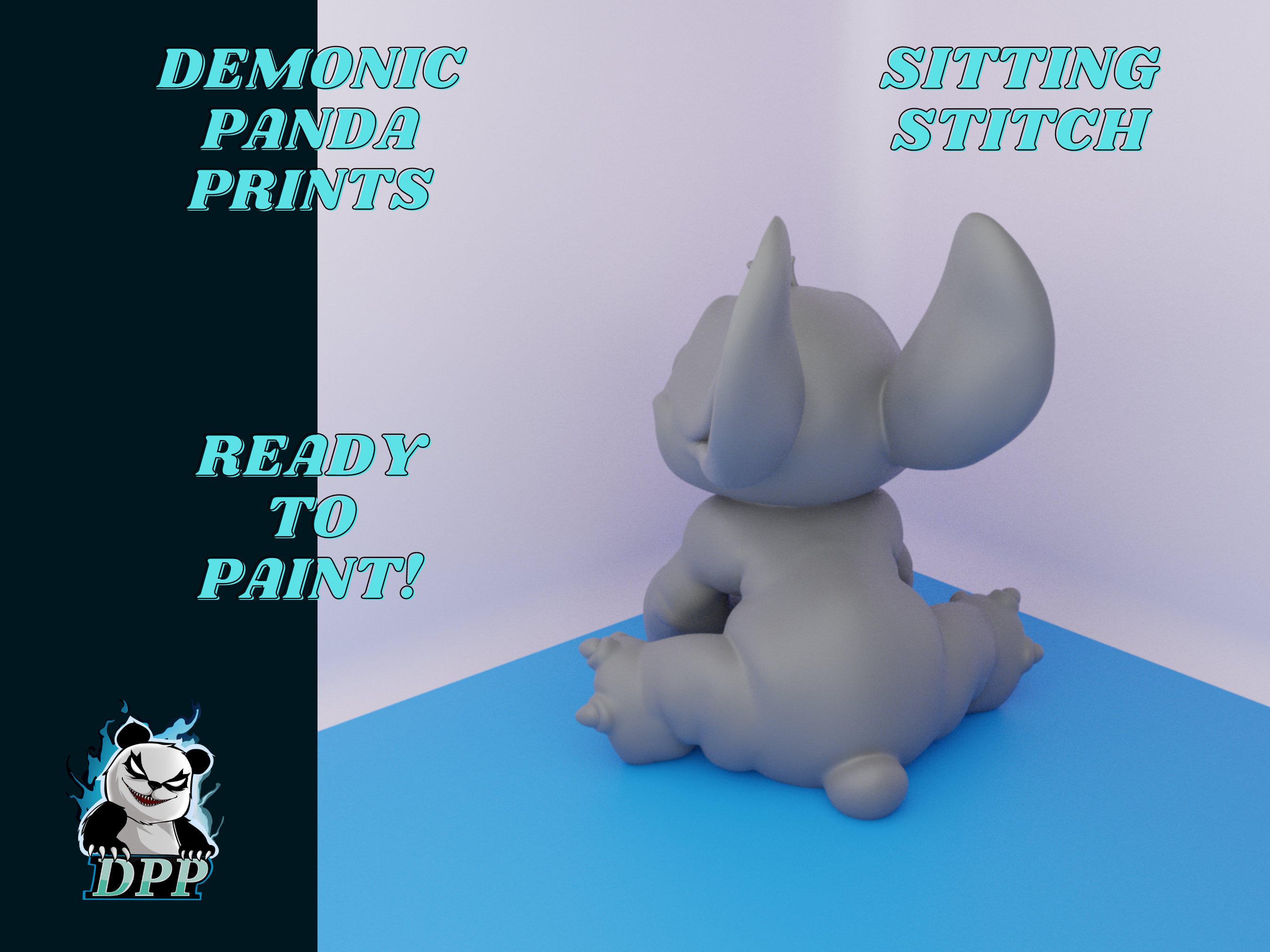 Sitting Stitch Statue Lilo and Stitch Unpainted Ready to Paint Gift for ...