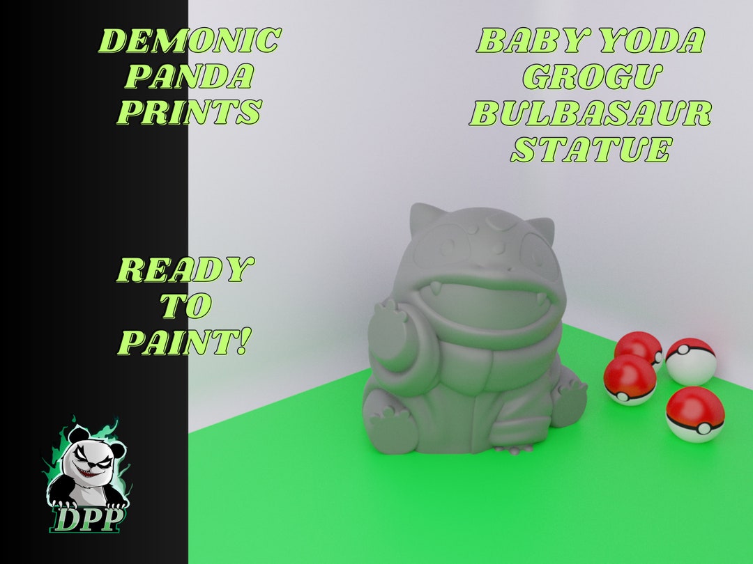 Baby Yoda Grogu Bulbasaur Pokemon Star Wars Mash up Figure - Resin ...