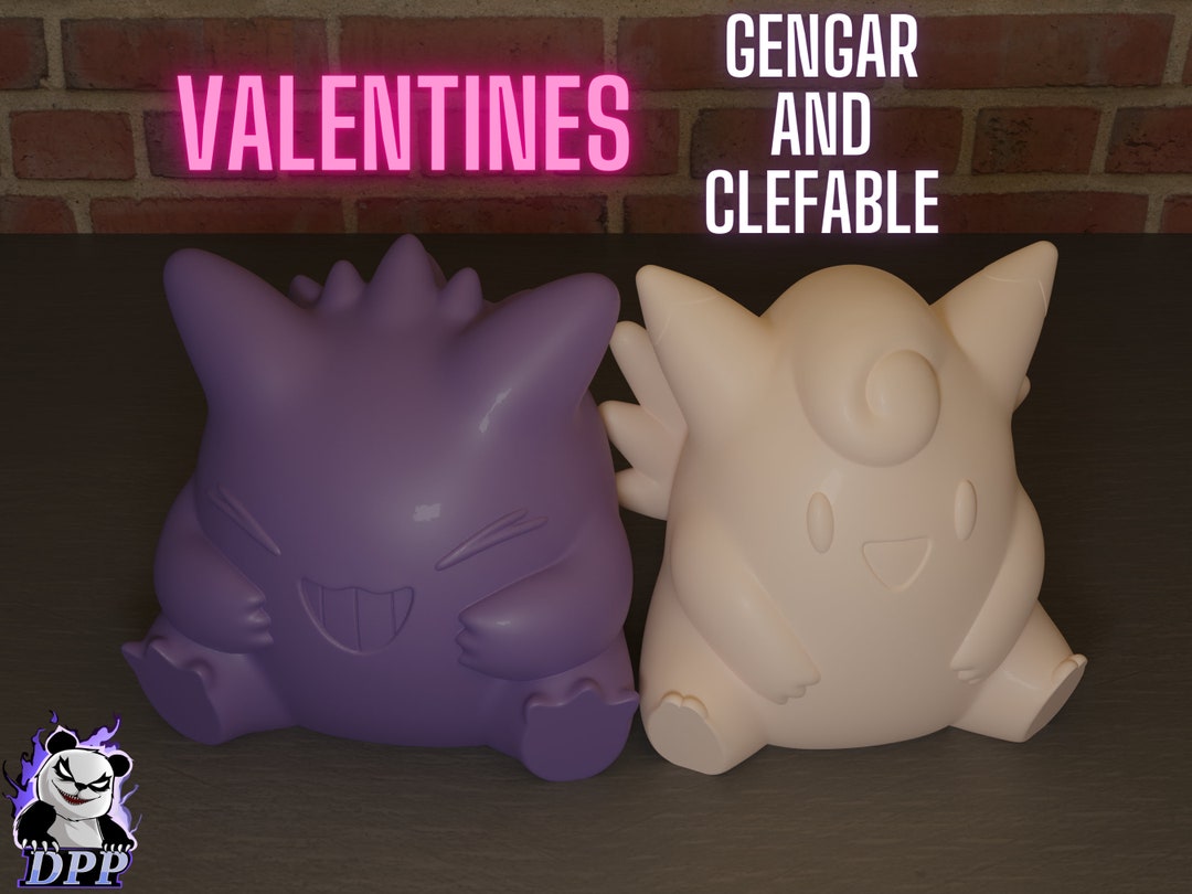 Valentines Day Gengar & Clefable | Pokemon 3D PLA Print | Gen 1 Pokemon ...