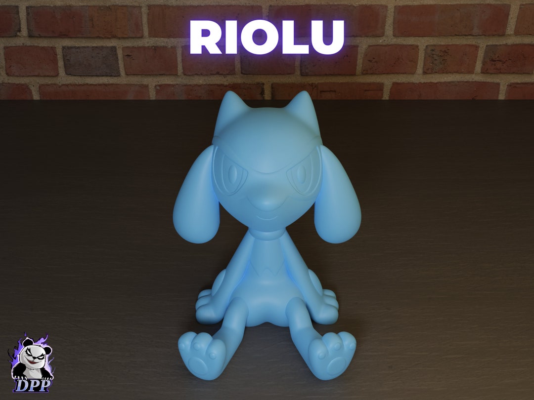 RIOLU Sitting Pokemon 3D Print Fighting Type Ornament Desk Toy Collect ...