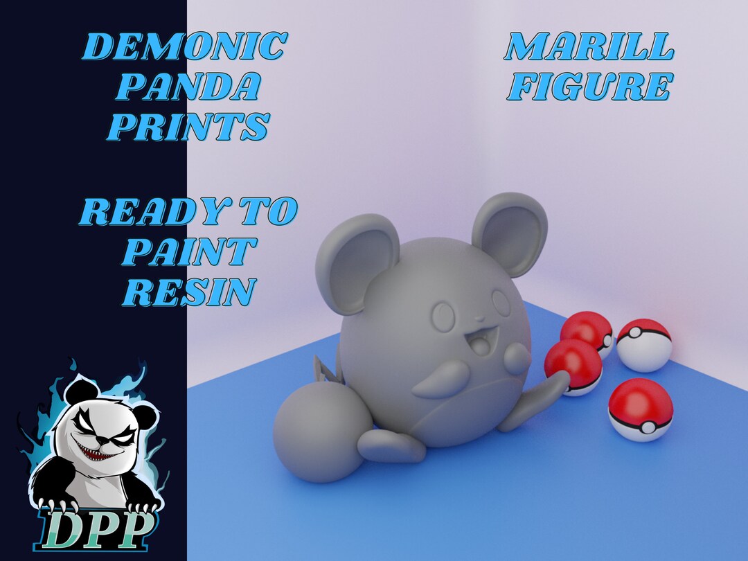 Pokemon Resin Figure Marill - Unpainted - Gift for Gamers - Ready to ...