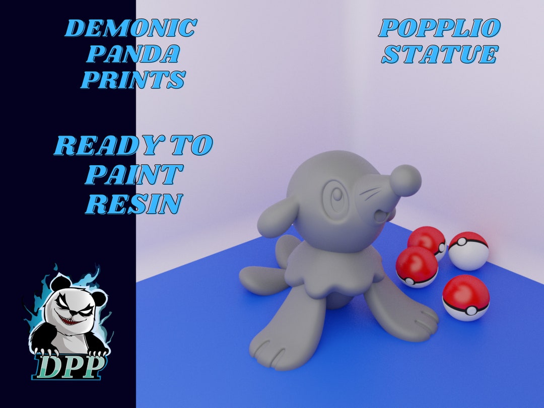 Popplio Pokemon Resin Figure - Unpainted - Gift for Gamers - Ready to ...