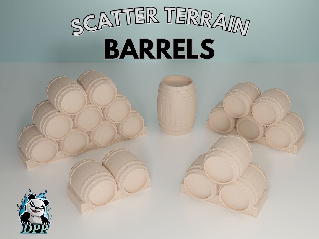 28mm Scatter Wooden Barrels Sets of 9 / 5 / 3 / 2 and Single for ...