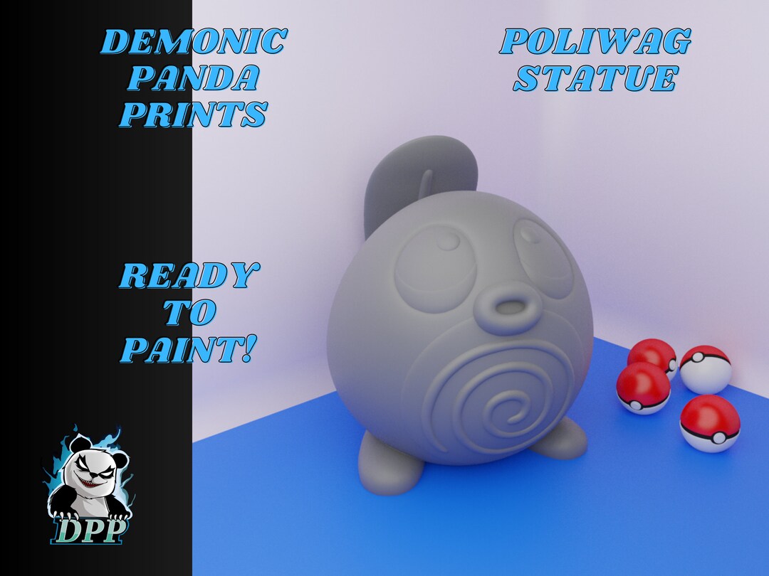 Cute Poliwag Pokemon Figure - Resin - Unpainted - Miniature Figurines ...