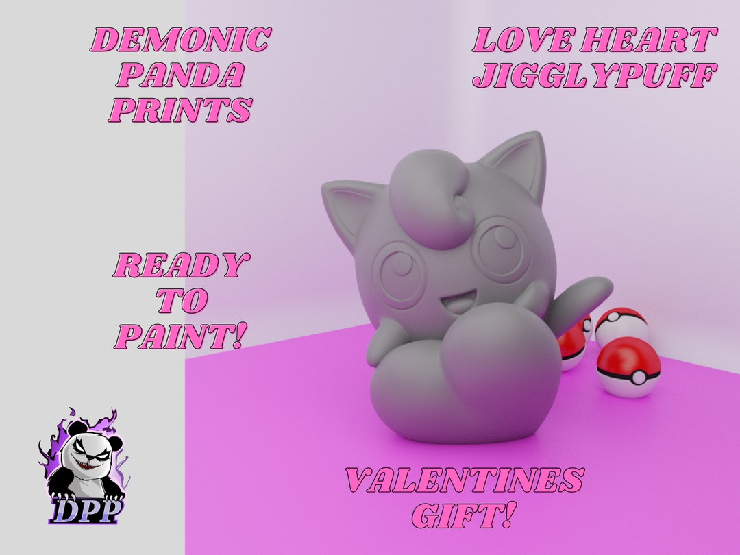 Valentine Jigglypuff - Love Heart - Pokemon Figure - Resin - Unpainted ...
