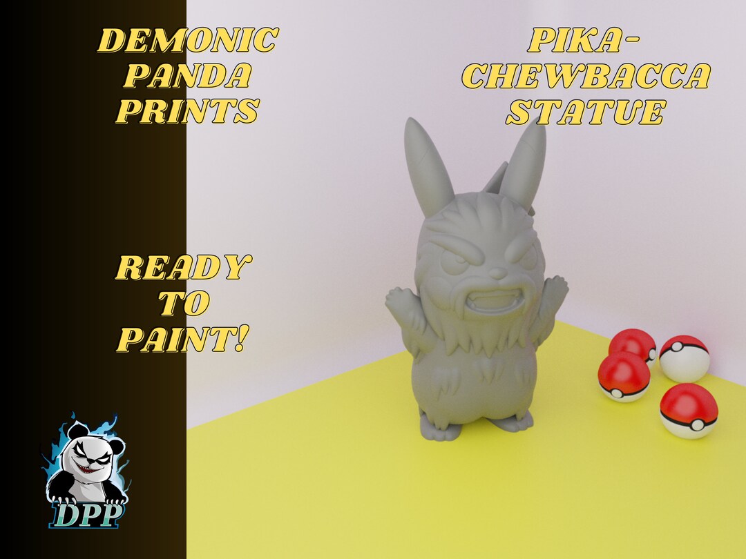 Pikachu Chewbacca Pokemon Star Wars Mash up Figure - Resin - Unpainted ...