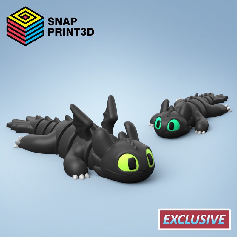 Toothless Articulated How to Train Your Dragon Flexi Fidget Figure ...
