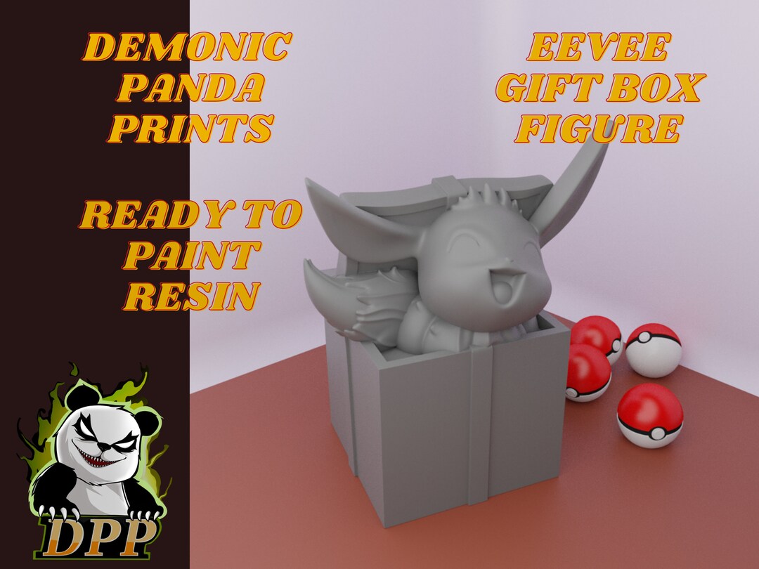 Pokemon Resin Figure Eevee Gift Box - Unpainted - Gift for Gamers ...
