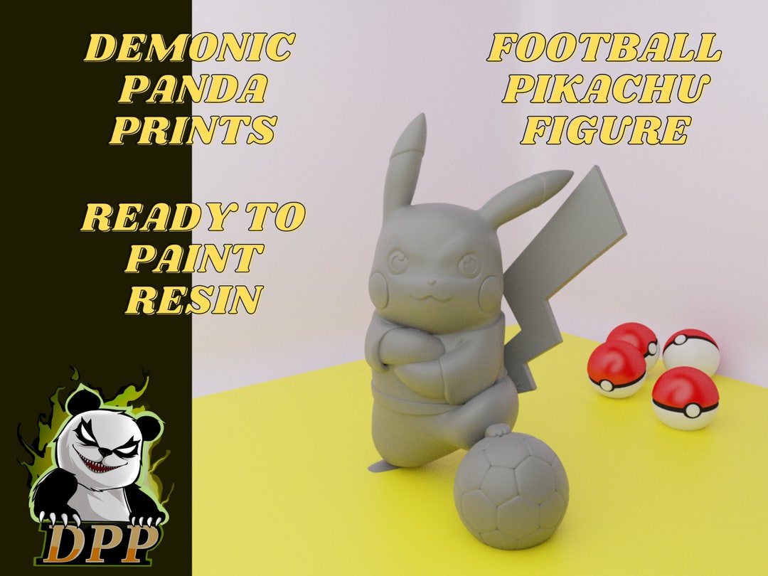 Pikachu Football Pokemon Figure - Resin - Unpainted - Gift for Gamers ...