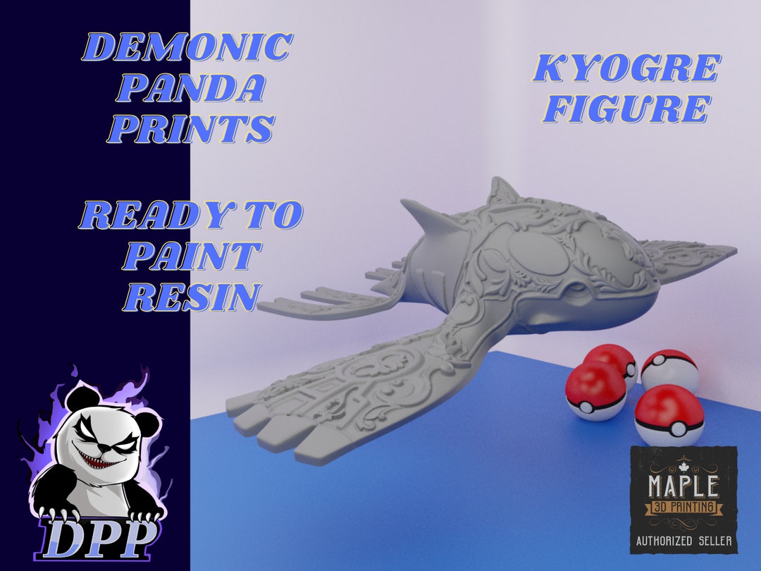 Kyogre Pokemon Figure - Resin - Unpainted - Original and Ornamental Style Miniature Figurines ...