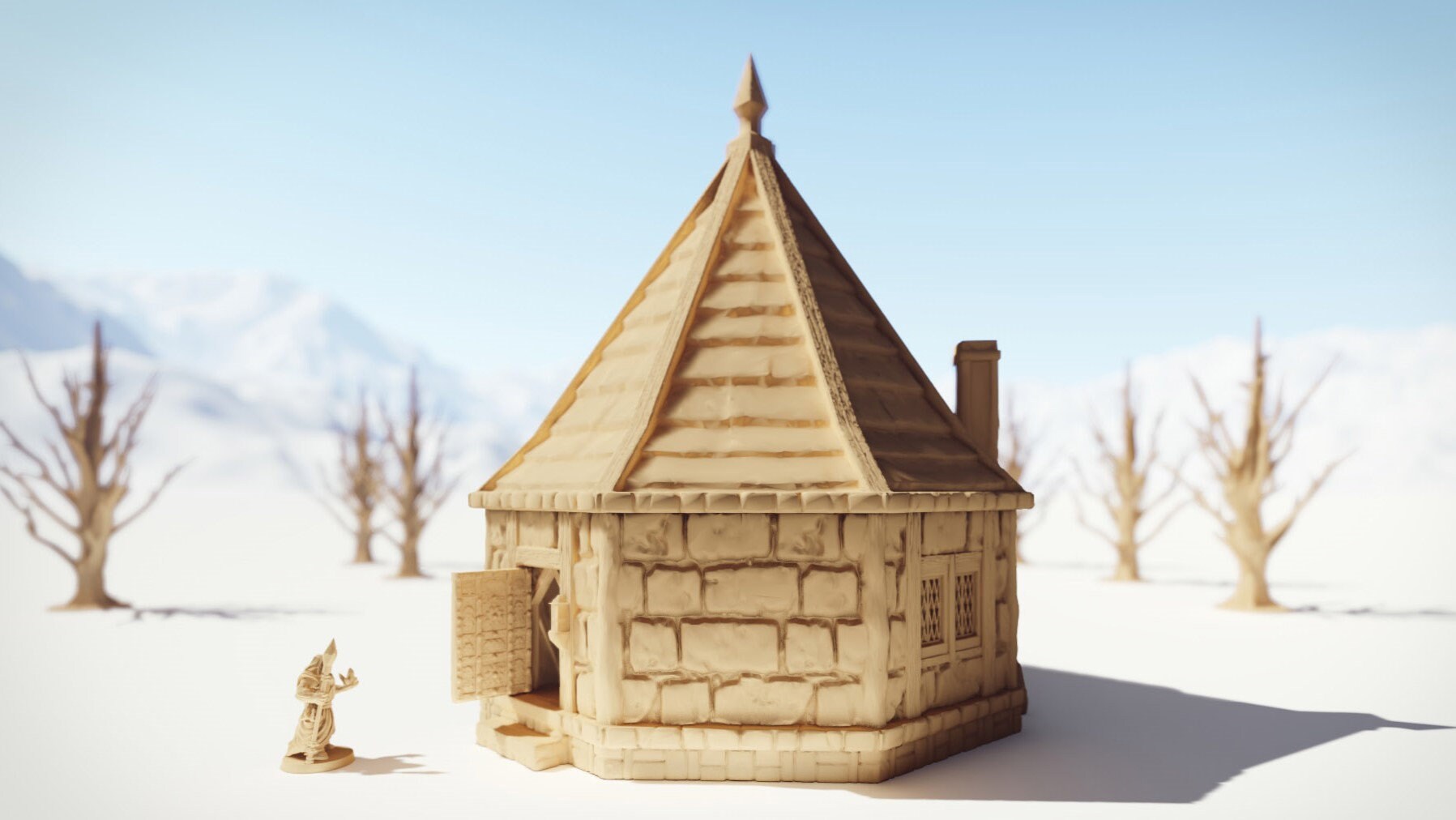 28mm Small Hut - One Story Small Hut DND Miniature Terrain for Dungeons ...