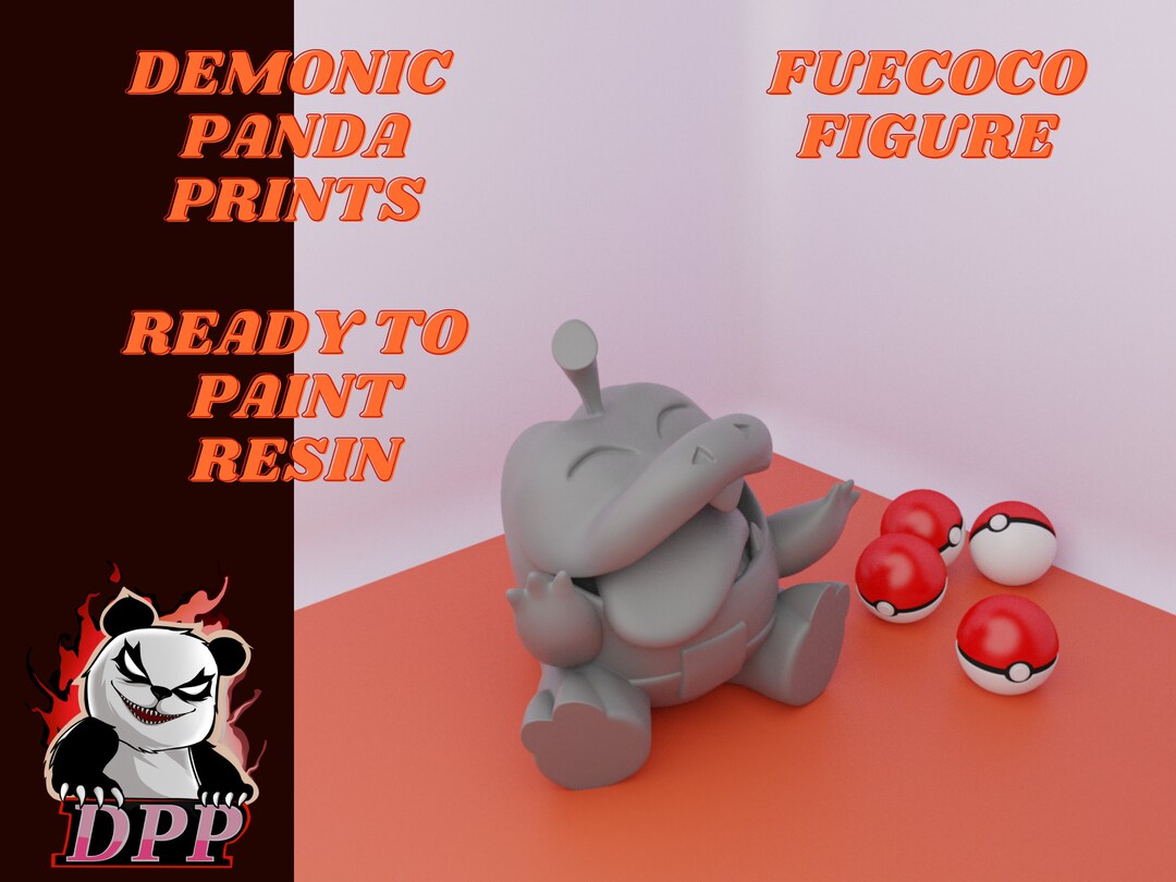 Pokemon Resin Figure Fuecoco Unpainted Gift for Gamers Ready to Paint ...