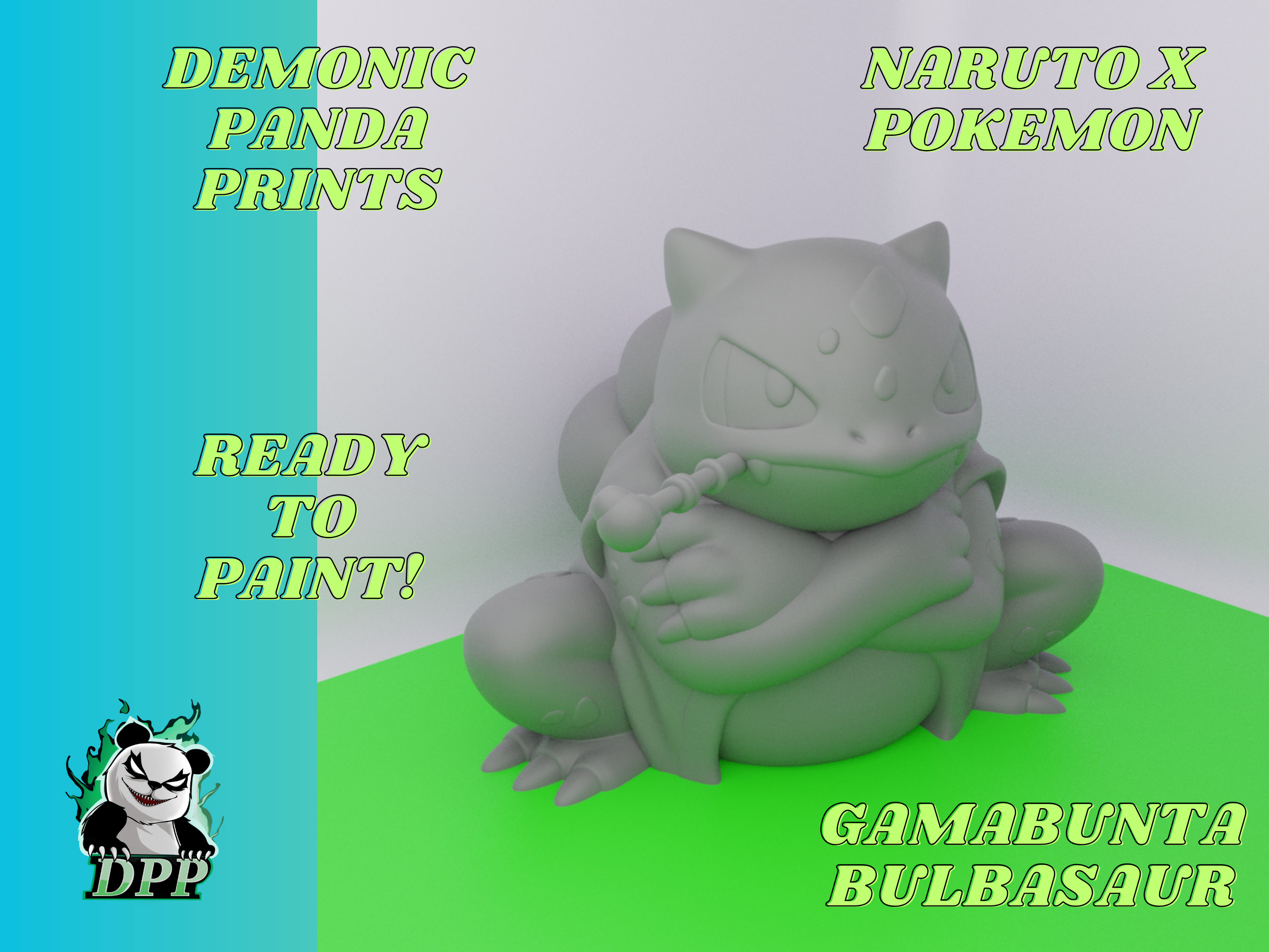 Bulbasaur Gamabunta Naruto Pokemon Mash up Figure Resin Unpainted Ready ...