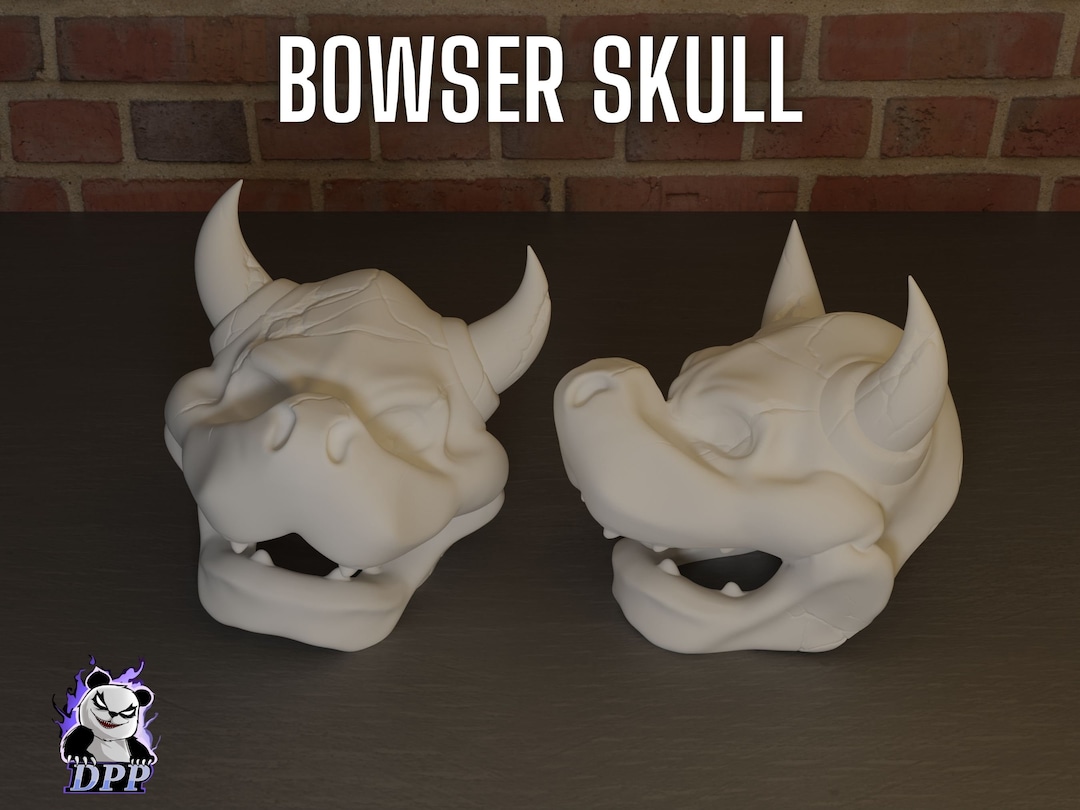 Bowser Skull 3D PLA Print | Mario PLA Resin | Multiple Colours and Size ...