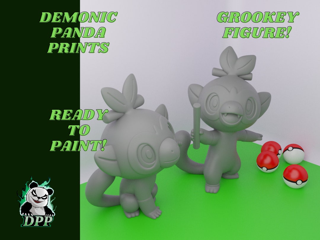 Grookey Gen 8 Starter Pokemon Figure - Resin - Unpainted - Miniature ...