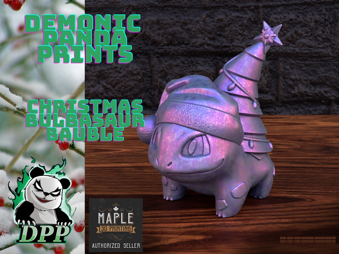 Christmas Bulbasaur Tree Bauble 3D Printed Pokémon Xmas - Etsy UK