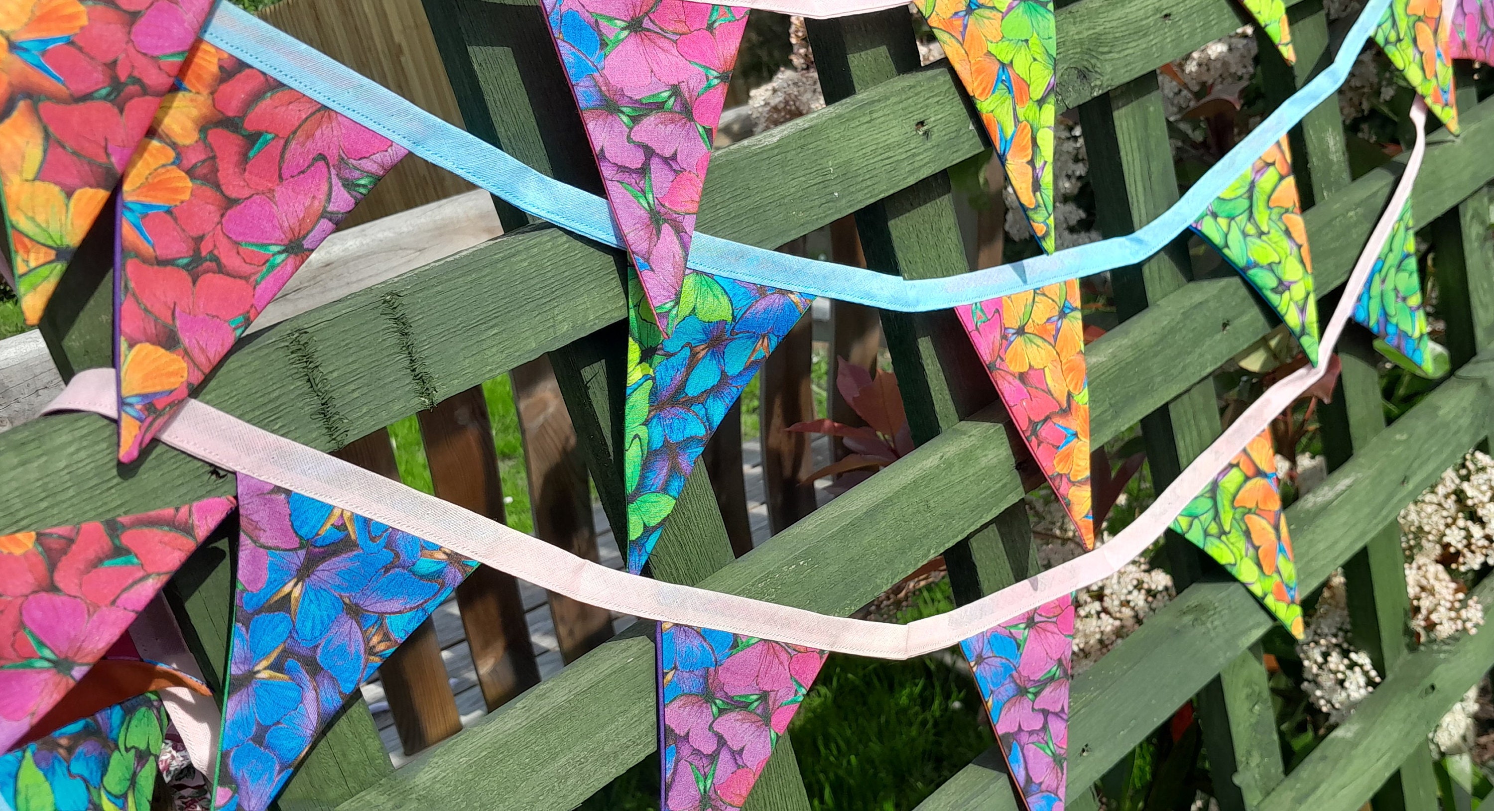 COLOURFUL BUTTERFLY MINI Fabric Flags Bunting Lengths 10 - Etsy