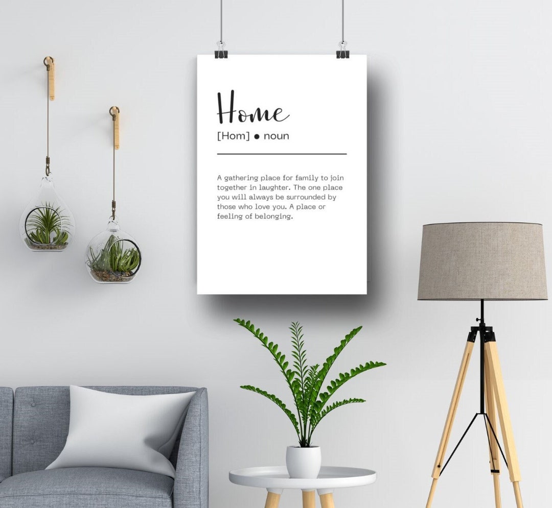 HOME Poster DIGITAL DOWNLOAD, A4 Size Only, Home Definition, Black on ...