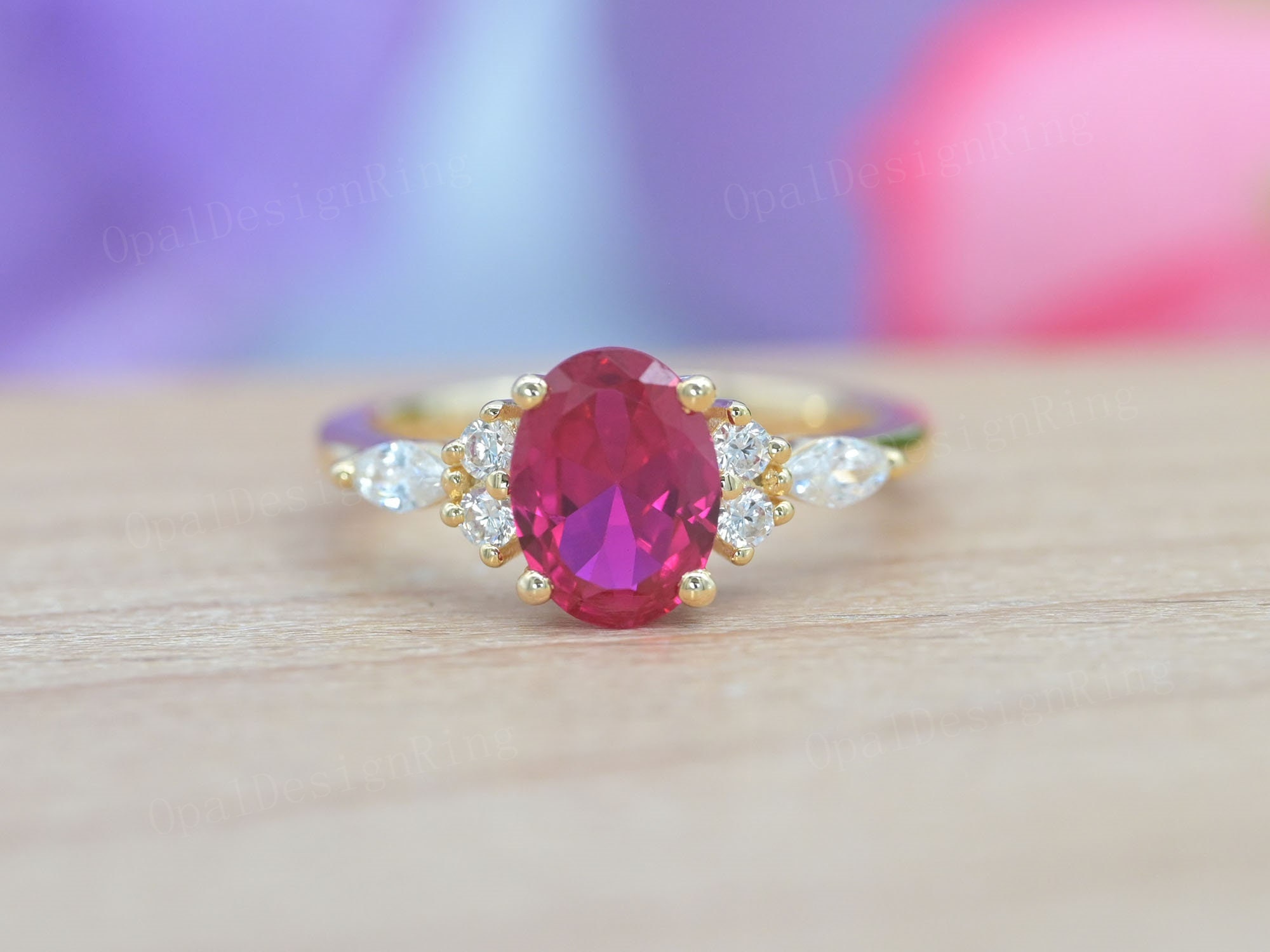 Ruby and diamond anniversary ring - Etsy.de