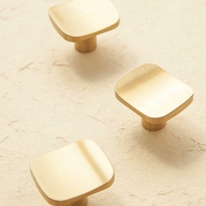 Solid Brass Square Cabinet Pulls Knobs, Gold Drawer Knobs Pulls, Door Dresser Knobs Handles ...