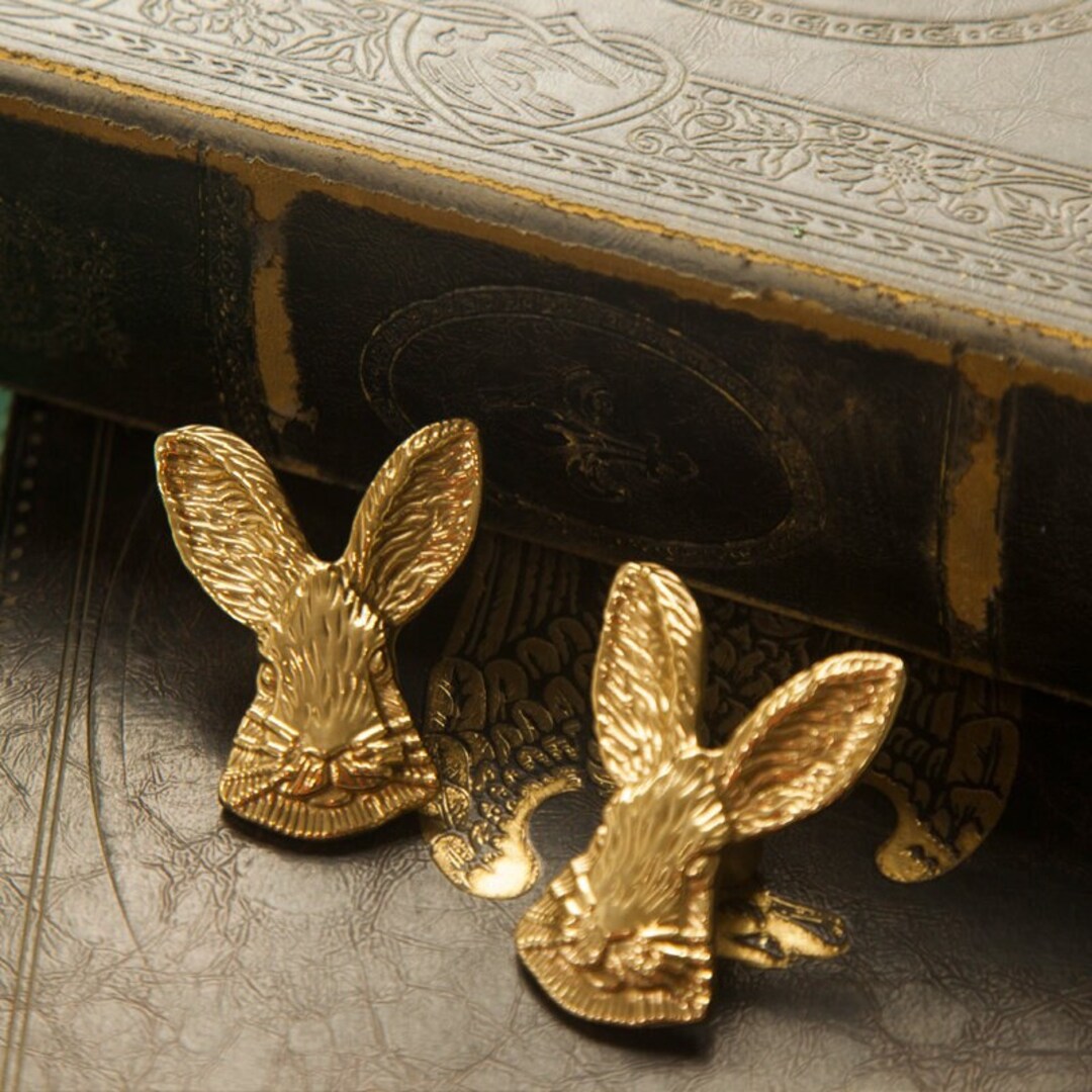 Solid Brass Rabbit Cabinet Knobs, Gold Animal Drawer Knobs Pulls, Door ...