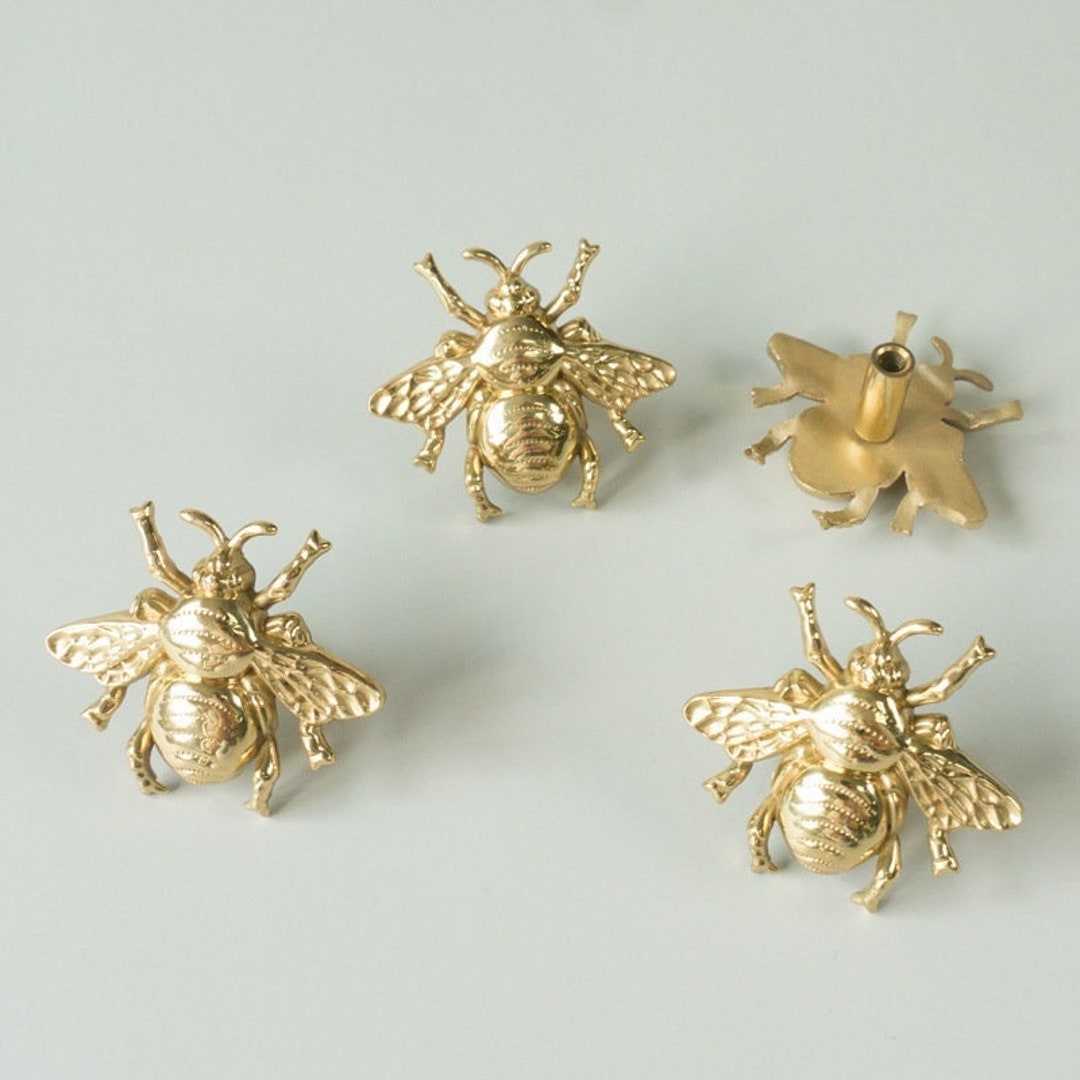 Solid Brass Bee Cabinet Knobs Pulls, Animal Drawer Handles Knobs, Door Kitchen Handles, Dresser ...