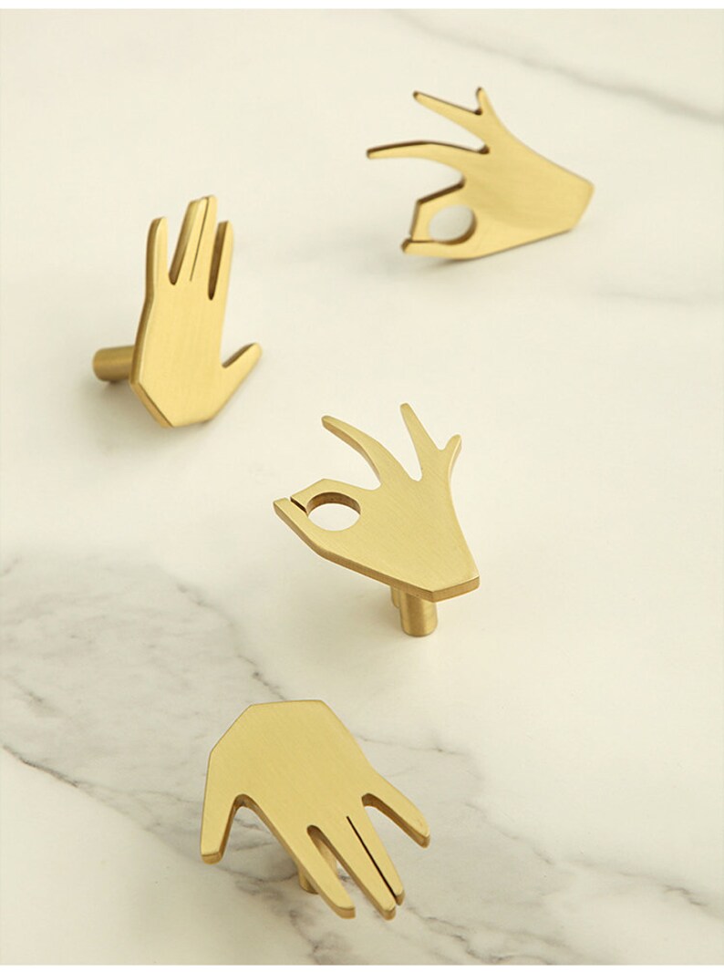 Solid Brass Hello Cabinet Knobs Gold Furniture Knobs Ok Door - Etsy