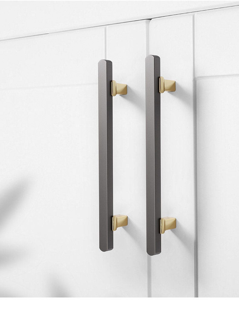 Modern Gold Grey Kitchen Cabinet Handle Kitchen Minimalist - Etsy