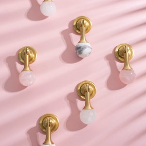 Brass Crystal Drop Drawer Knobs Pulls, Modern Door Handles, Dresser Knobs, Wardrobe Handle ...
